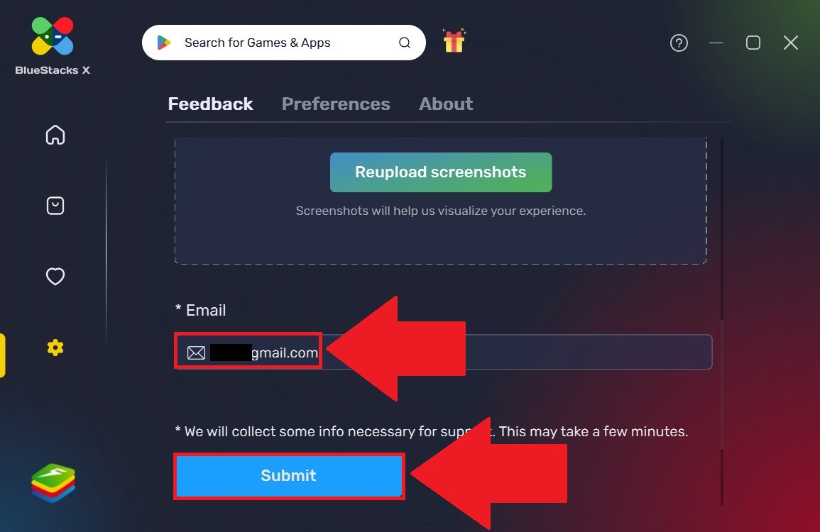 How to report a problem on BlueStacks X – BlueStacks Support