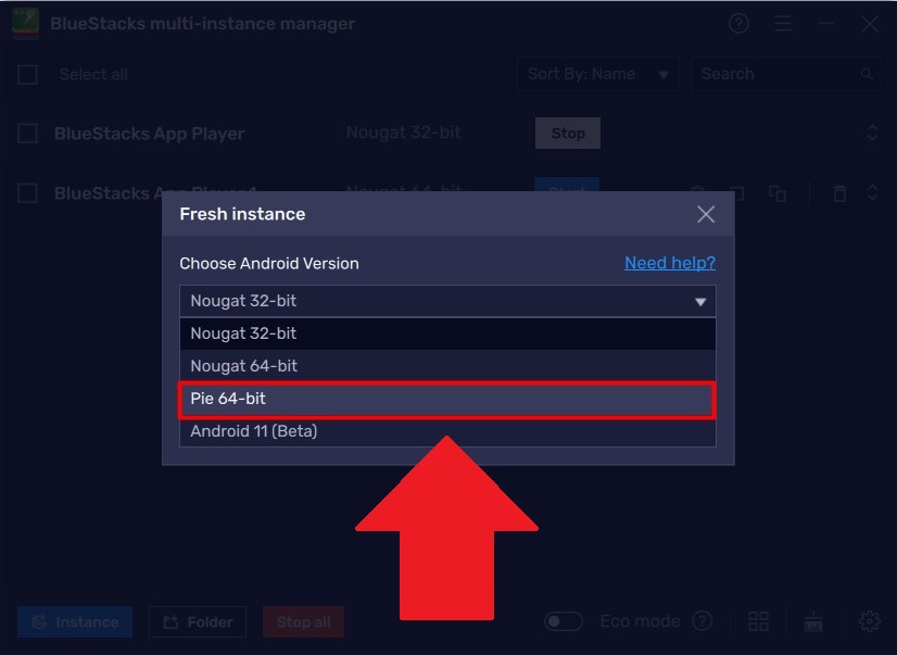 BlueStacks 5 - Android Pie 64bitのインスタンスを作成する方法 – BlueStacks サポート