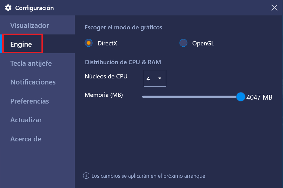¿Cómo puedo cambiar el modo de gráficos en BlueStacks 3? – BlueStacks Apoyo