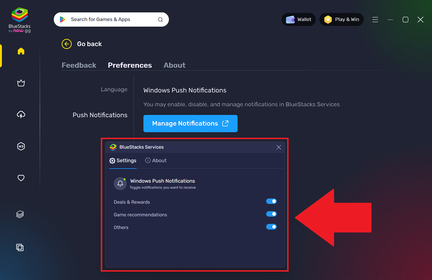How to manage notifications for BlueStacks Services – BlueStacks Support