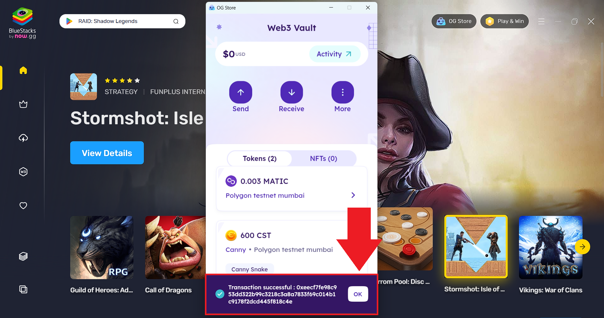 How to send/receive tokens and view transactions in the Web3 Vault ...