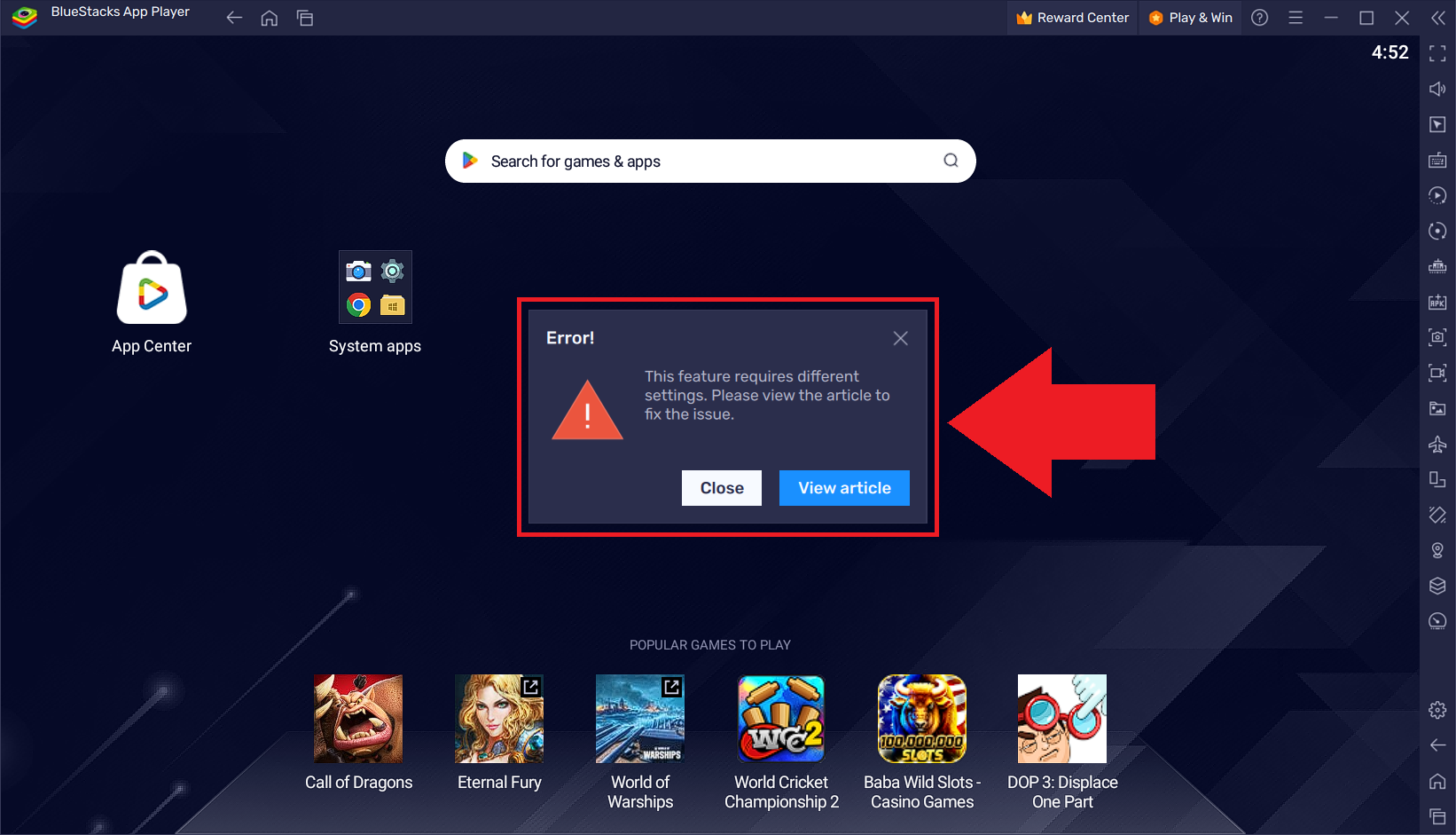Solution For Error While Recording Gameplay Or Enabling Moments Mode On Bluestacks 5 6381