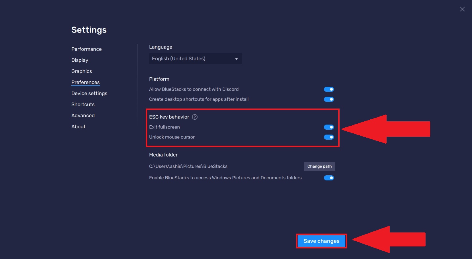 블루스택 5 - 바로 가기 키에 ESC 키 설정하기 – 블루스택 고객지원