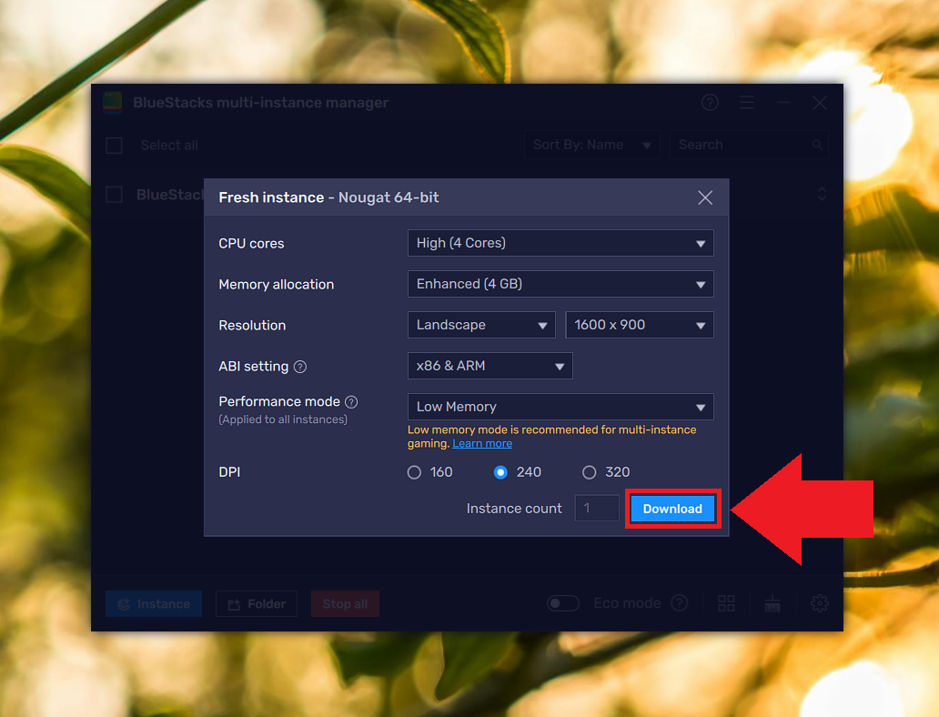 วิธีการสร้าง Instance Nougat 64-bit ใน BlueStacks 5 – BlueStacks สนับสนุน