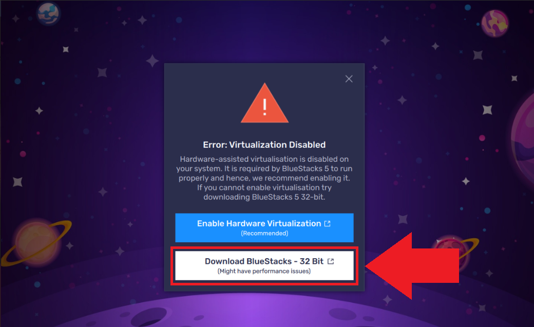 Como baixar BlueStacks 5 quando a virtualização não é suportada ...