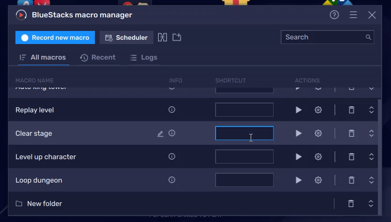How to search and group macros into folders on BlueStacks 5 – BlueStacks Support