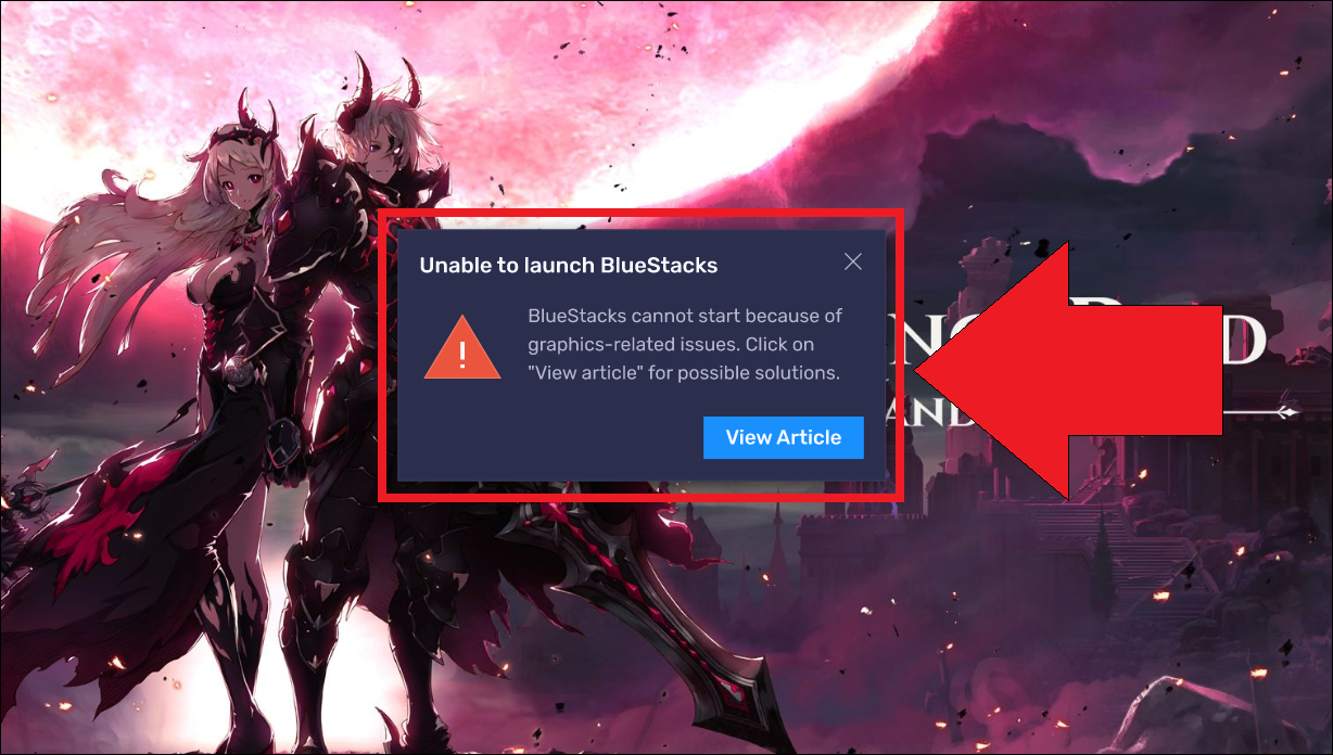 Solution for error while launching BlueStacks 5 due graphics-related ...