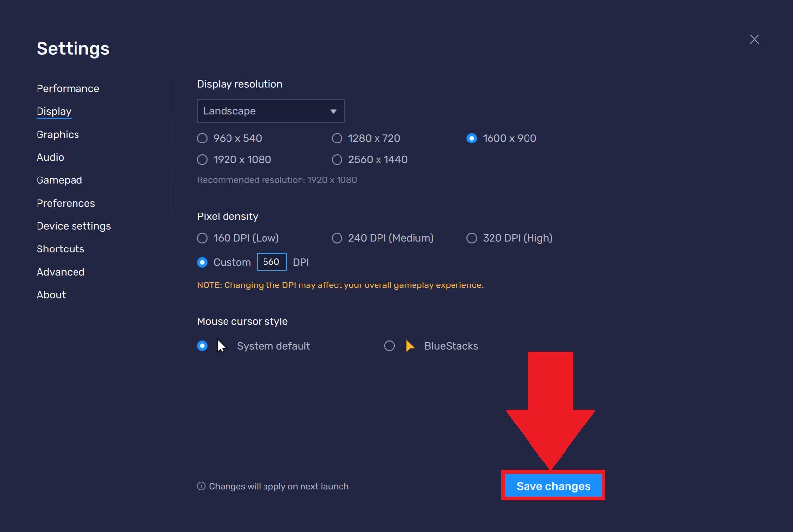 BlueStacks 5'te özel bir DPI nasıl ayarlanır? – BlueStacks Desteği