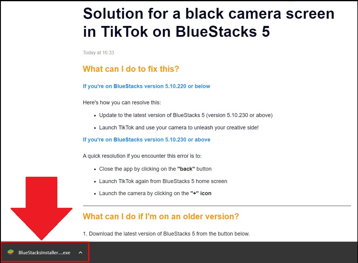 Giải pháp cho màn hình camera màu đen trong TikTok trên BlueStacks 5 – Hỗ Trợ