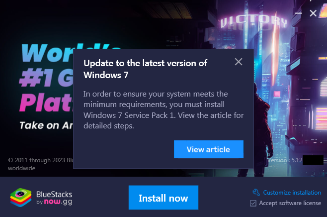 Solución de error al instalar o actualizar BlueStacks en Windows 7 ...
