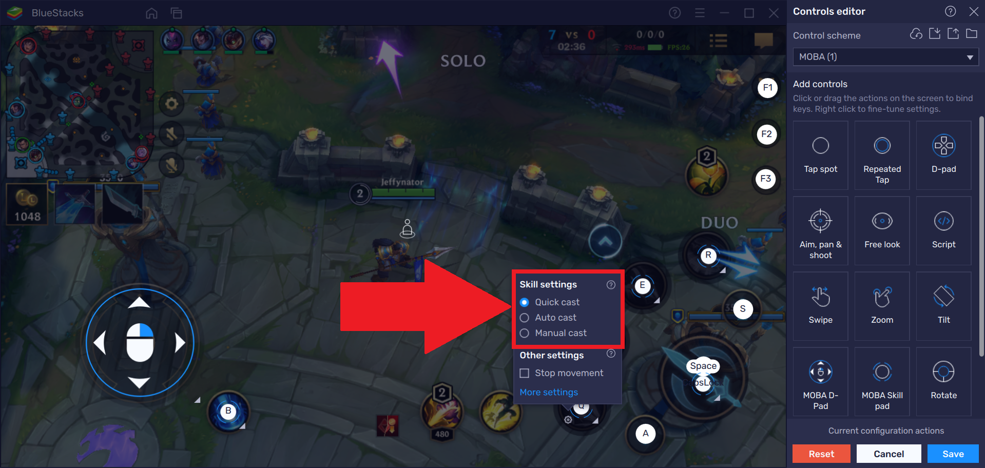 MOBA skill settings in BlueStacks 5 – BlueStacks Support