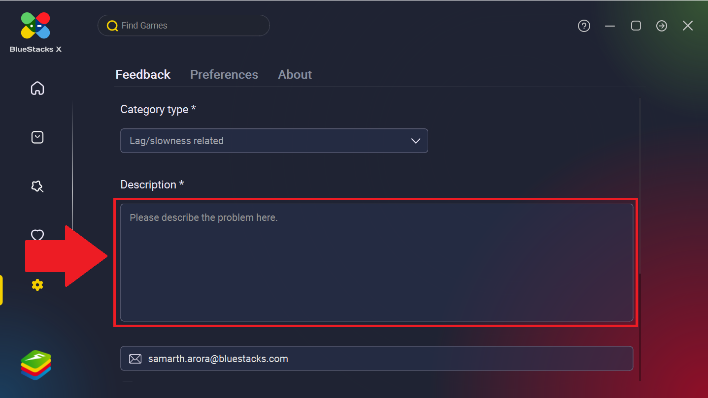 How to report a problem on BlueStacks X – BlueStacks Support