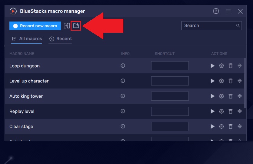 How to search and group macros into folders on BlueStacks 5 ...