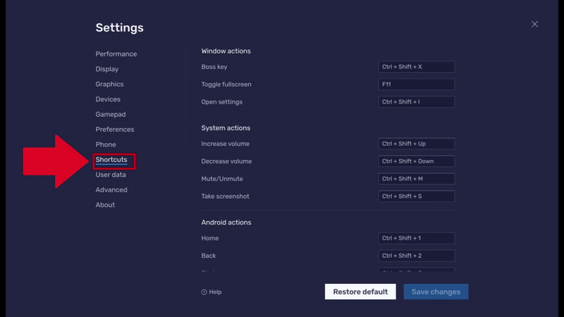 How to create single or double key shortcuts on BlueStacks 5 ...